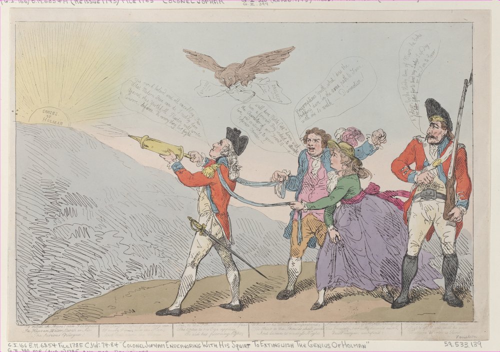 Col. Topham Endeavoring with his Squirt to Extinguish the Genius of ...