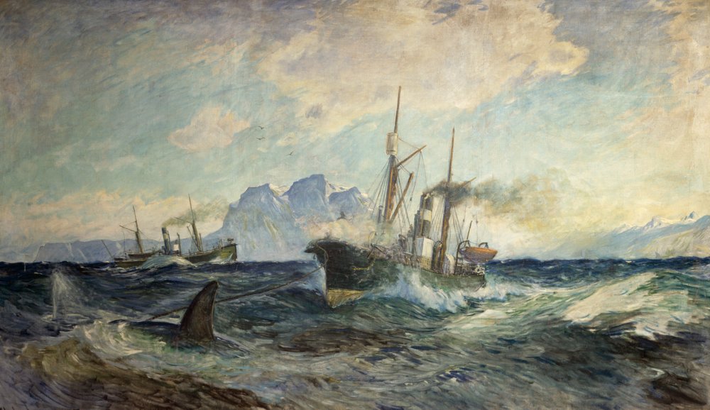 Duncan Grey and Nancy Grey in Battle with Whale