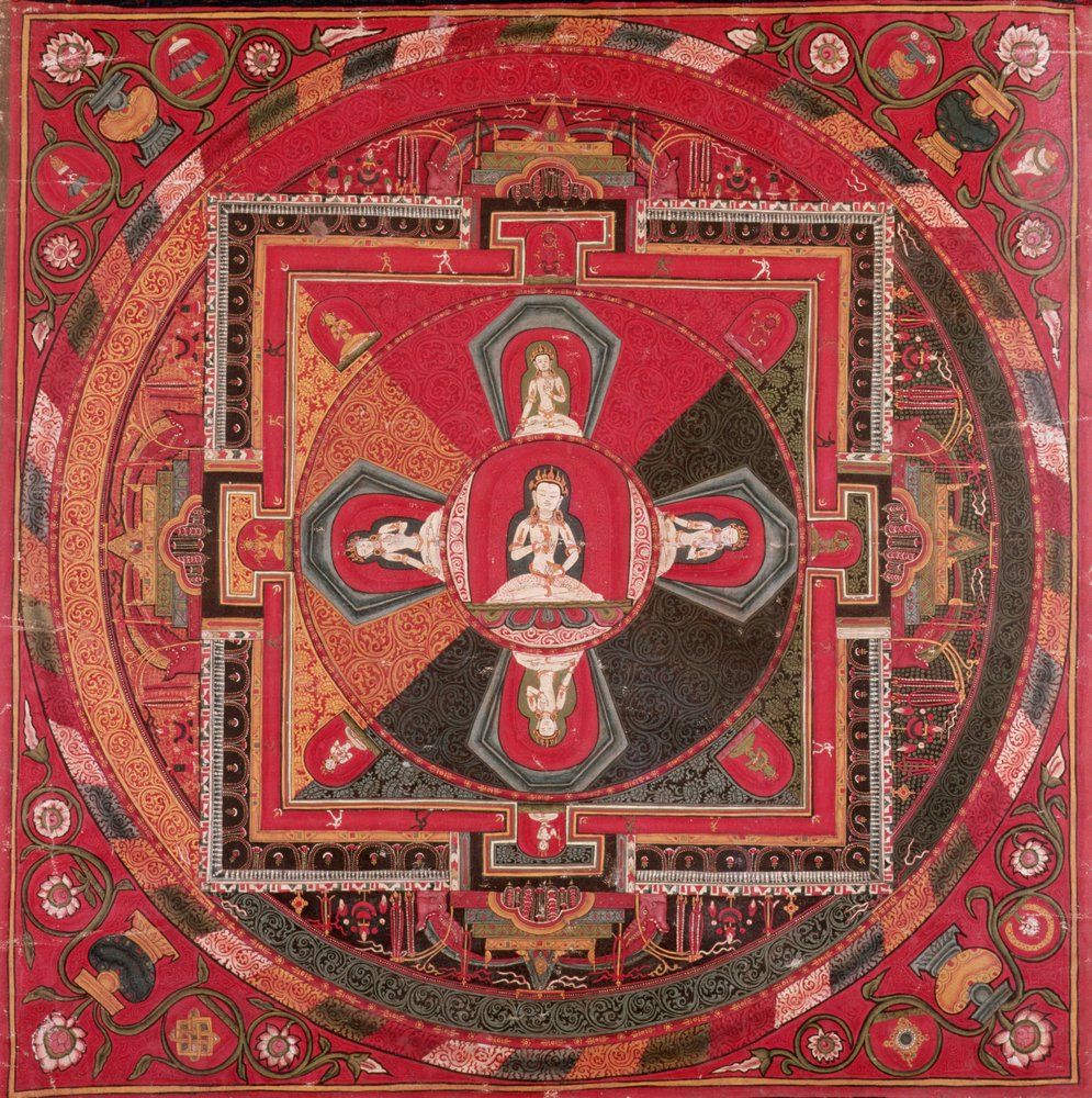 Thangka of a Vajrasattva Mandala by Tibetan School