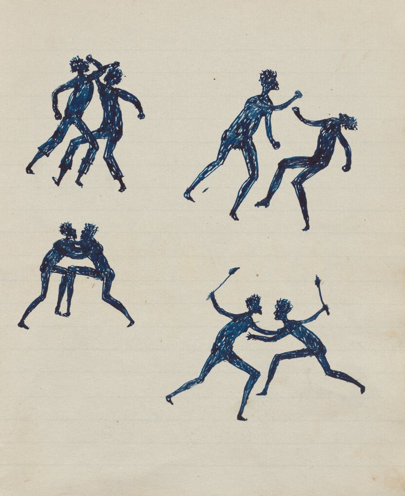 Aboriginals Fighting by Tommy McRae: Buy fine art prints