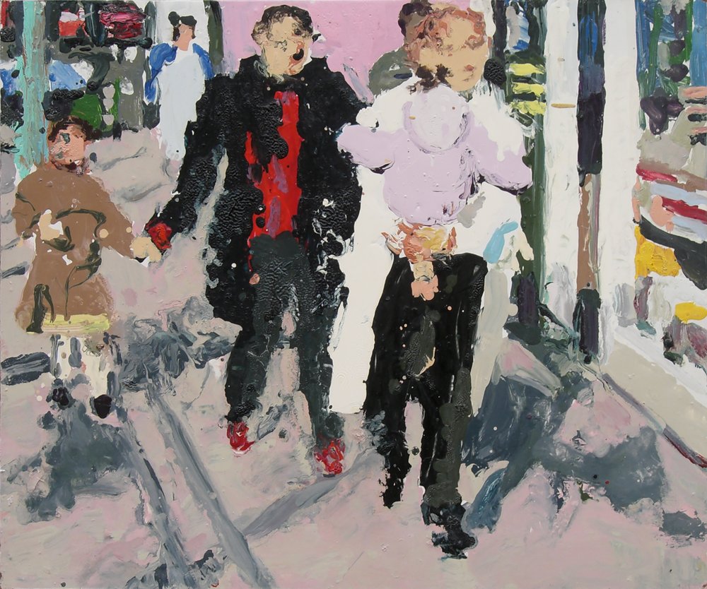 Shoppers with Children by Trevor Burgess: Fine art print