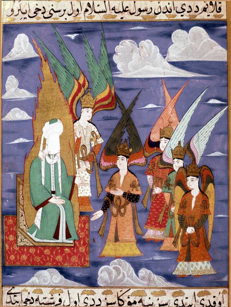 The Prophet Muhammad during His Night Trip. 18th Century Persian ...