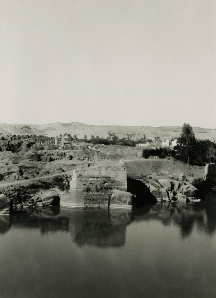 Temple Ruins on Elephantine Island, with Cleopatra Bath in Foreground ...