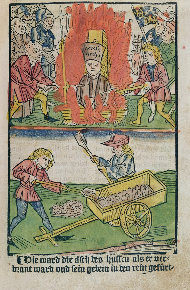 Jan Hus Burnt at the Stake at the Council of Constance, from 'History ...