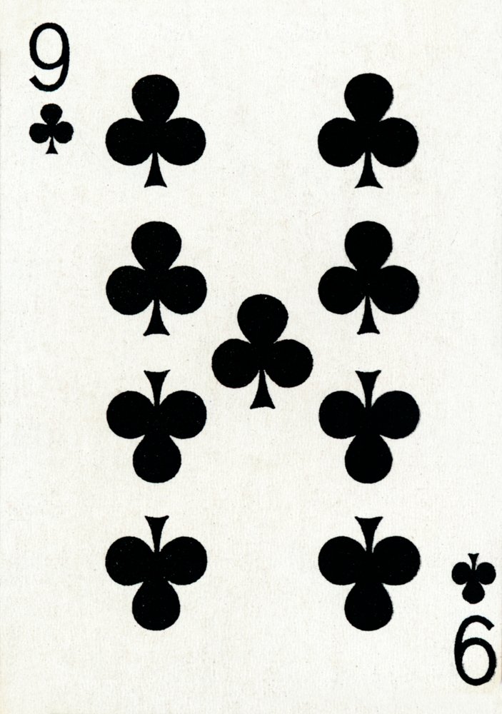 9 of Clubs from a deck of Goodall & Son Ltd. playing cards