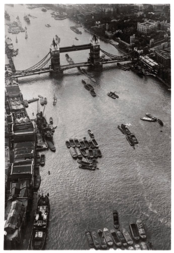Aerial View of Tower Bridge, London, from a Zeppelin