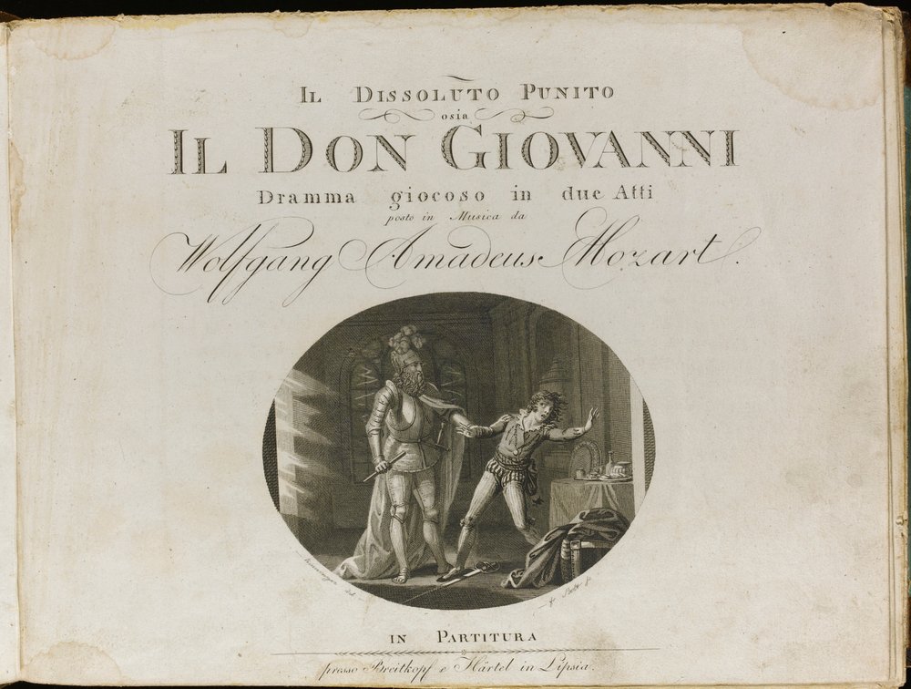 Cover of the score of the opera Don Giovanni by Wolfgang Amadeus Mozart