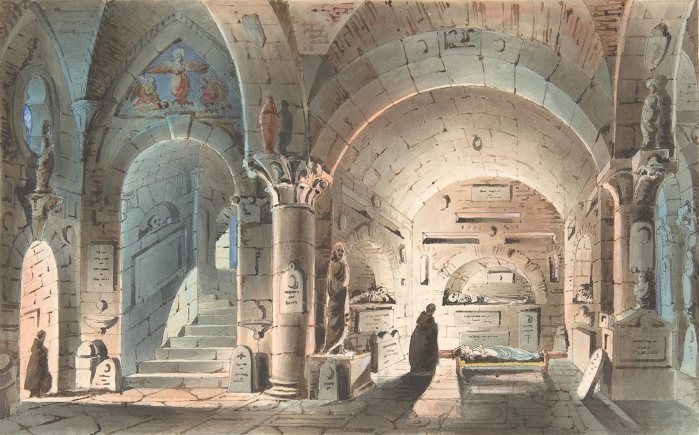 Design for a Stage Set: Crypt Scene, 1830-40 by Unbekannt