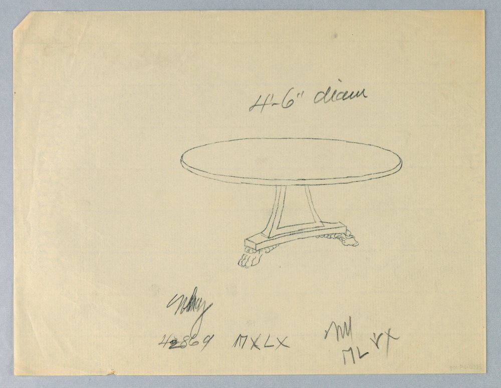 Design for a Round Table on a Triangular Base by Unbekannt