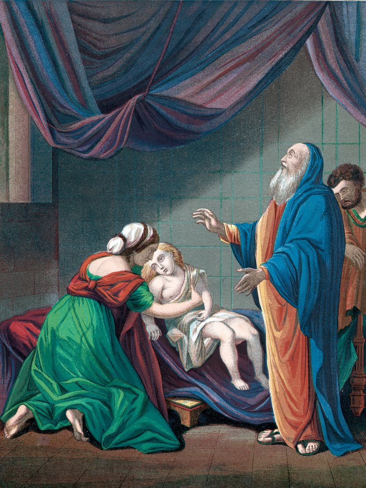 Elijah, Old Testament prophet, raising the widow's son from apparent death