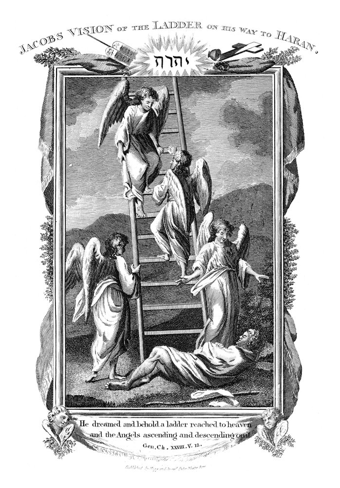 Jacob's Dream of Angels Ascending and Descending the Ladder to Heaven