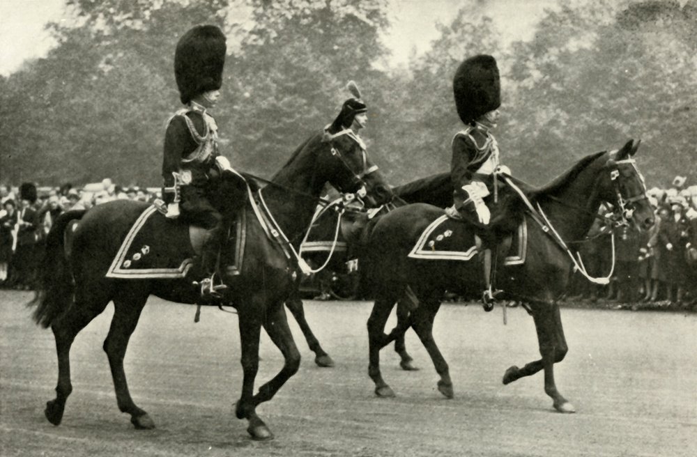 King George Riding With the Late King George V and the Prince of Wales