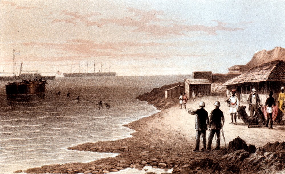 Laying of the Telegraph Cable Across the Indian Ocean Between Bombay ...