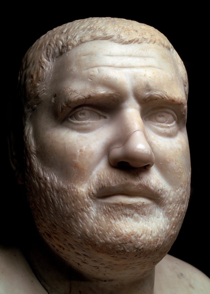 Marble portrait bust of the Roman Emperor Balbinus