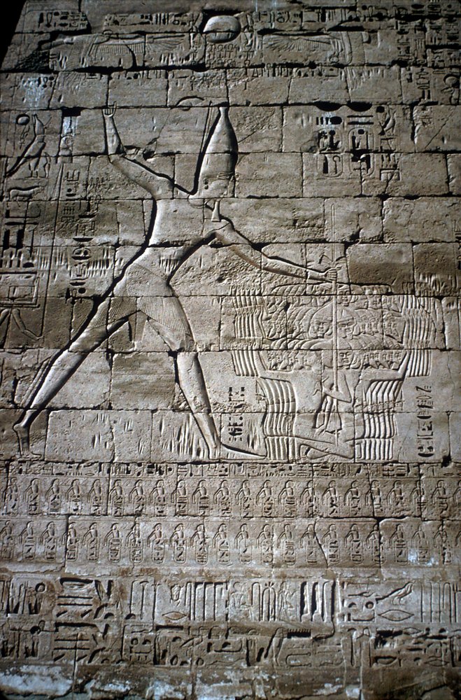 Relief of Rameses III Smiting Enemies, Mortuary Temple of Rameses III ...