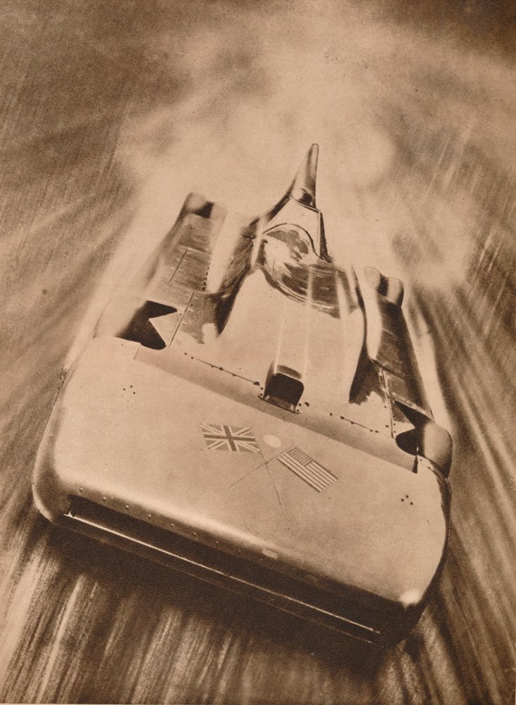 Sir Malcolm Campbell at High Speed in 'Blue Bird', 1935