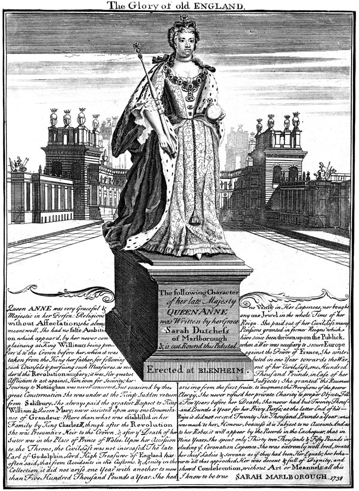 Statue of Queen Anne 1665-1714, Blenheim Palace, Oxfordshire, 1738