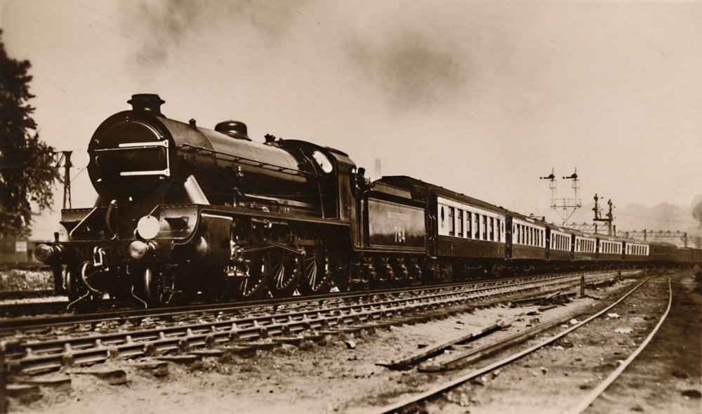 The S.R. Dover Boat Train, Hauled by Sir Gawain, a King Arthur Type ...