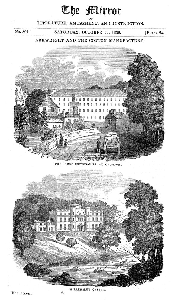 The First Cotton Mill at Cromford, Derbyshire, and Richard Arkwright's ...