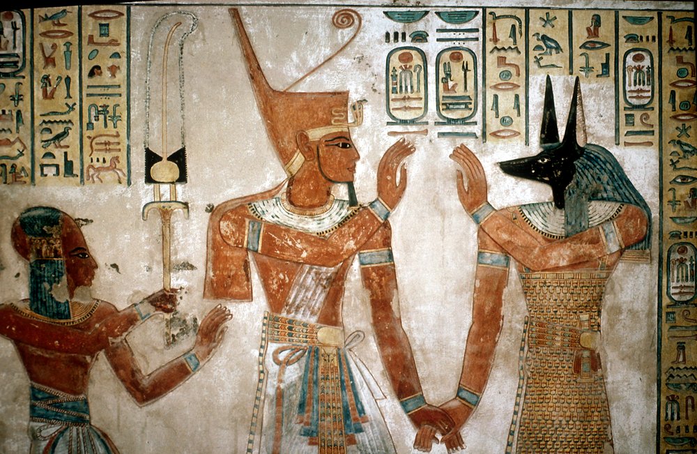 Wallpainting from a tomb of son of Rameses III, Valley of the Queens ...