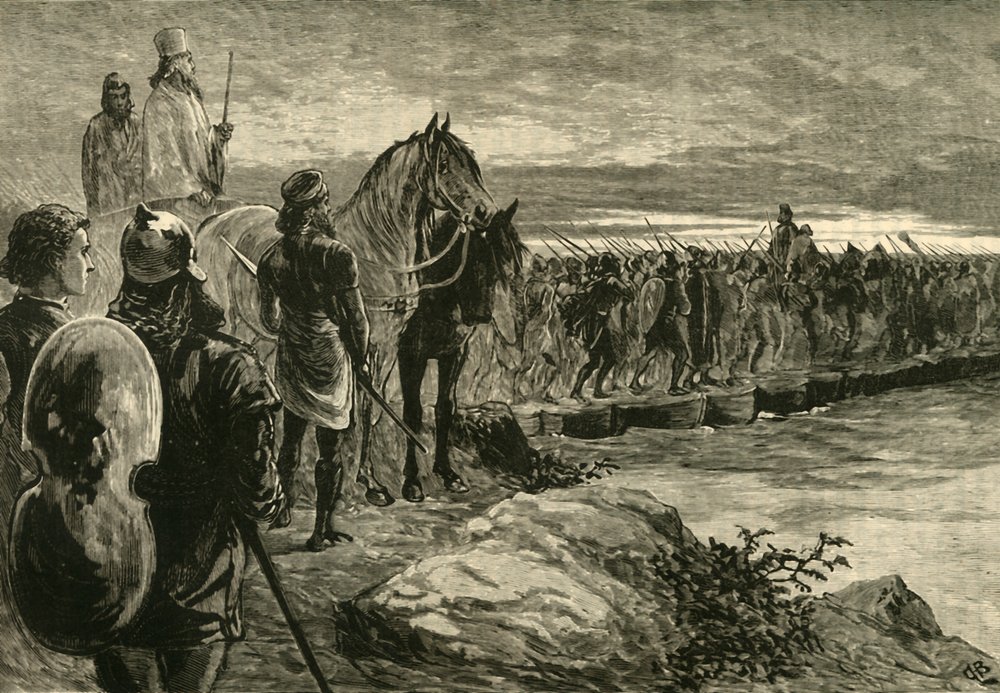 Xerxes Crossing The Hellespont by Unbekannt