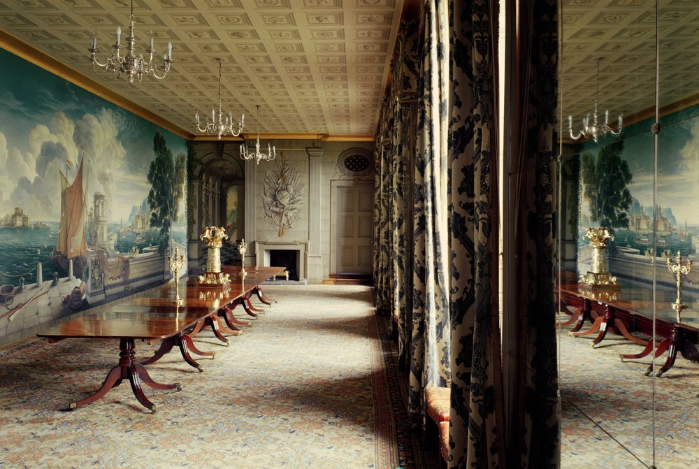 The Dining Room at Plas Newydd, Anglesey, showing mural by Rex Whistler ...