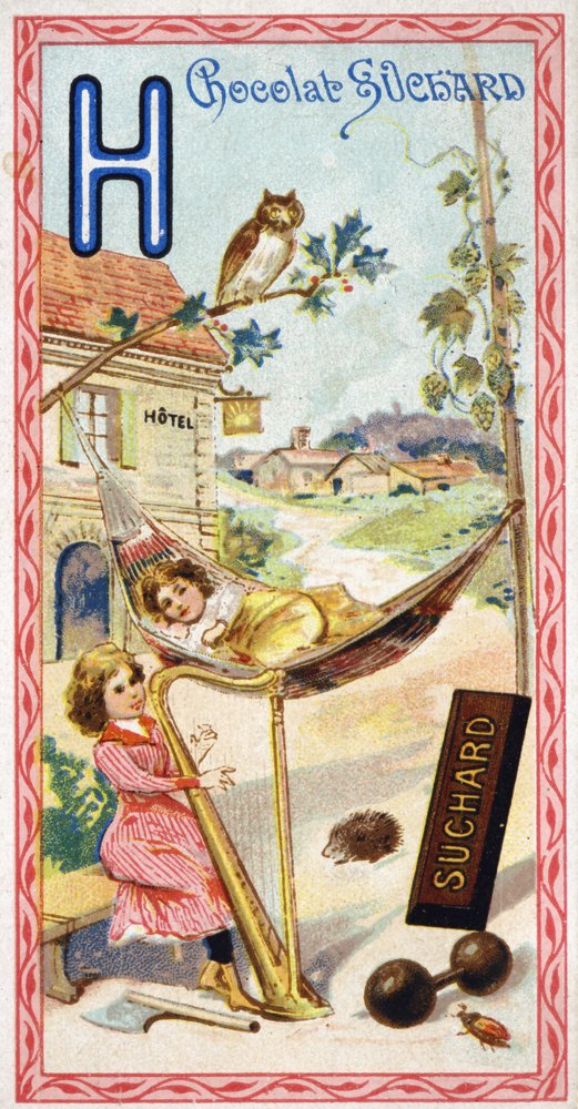 Letter H: Hotel, owl, hammock, harp, axe, hedgehog, hops, dumbbells ...