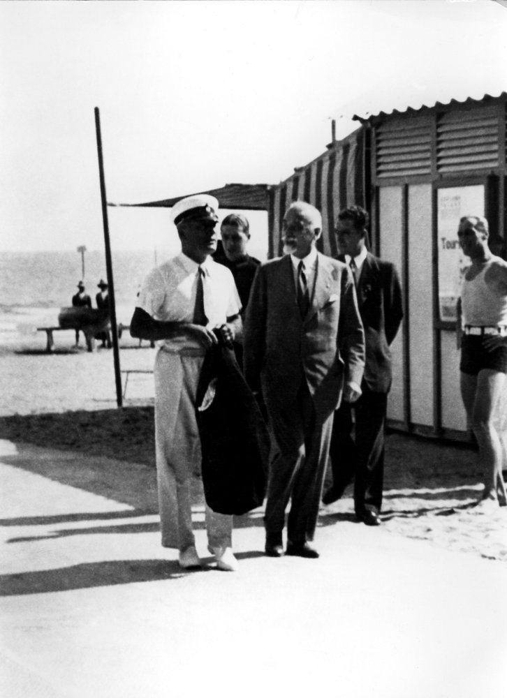 Mostra del Cinema 1930s: The Duce Benito Mussolini at Lido with Count ...
