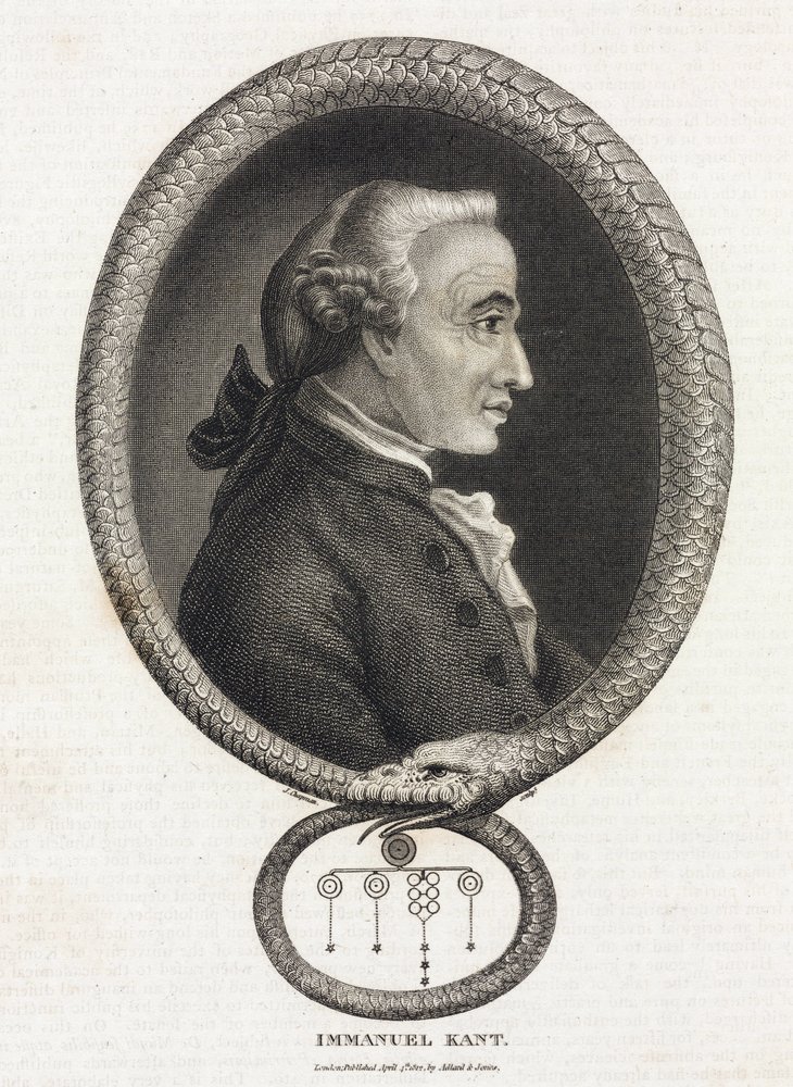 Portrait of Philosopher Immanuel Kant in a Frame Formed by a Serpent ...
