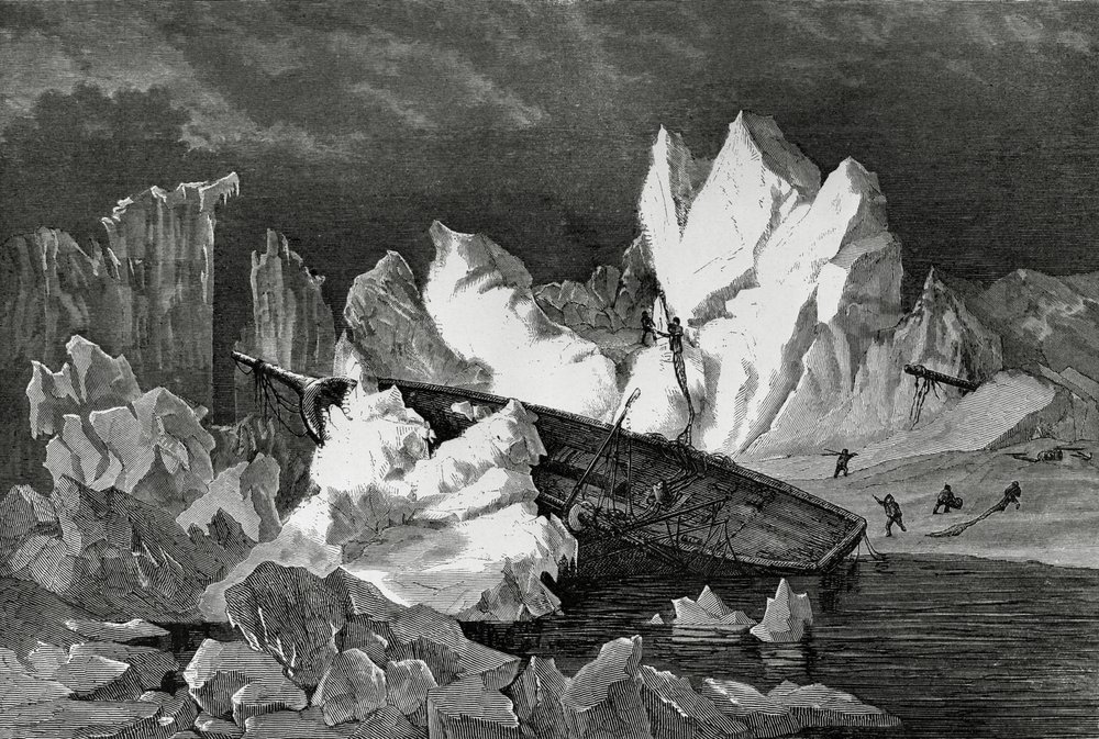 Wreck of Hansa Crushed by Ice, October 1869, Arctic Ocean, Second ...