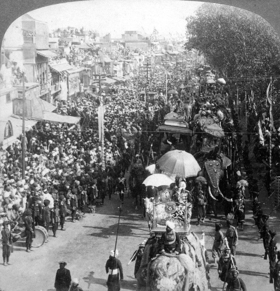 The Duke and Duchess of Connaught in the great Durbar procession, Delhi ...