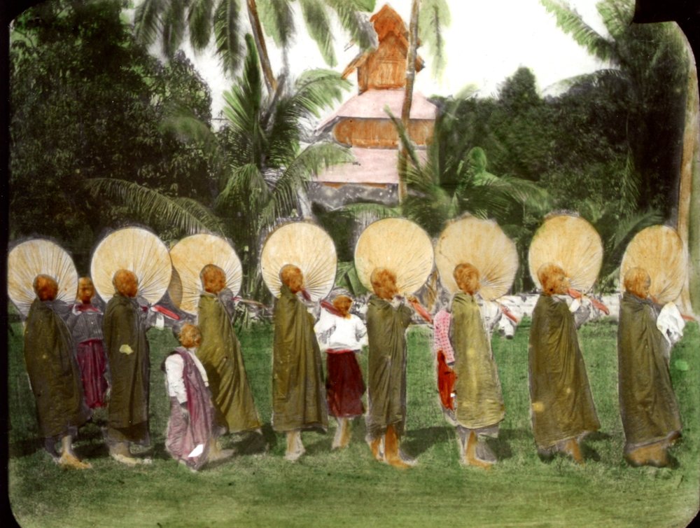 Procession of Monks with Fans, c.1880s by Unknown