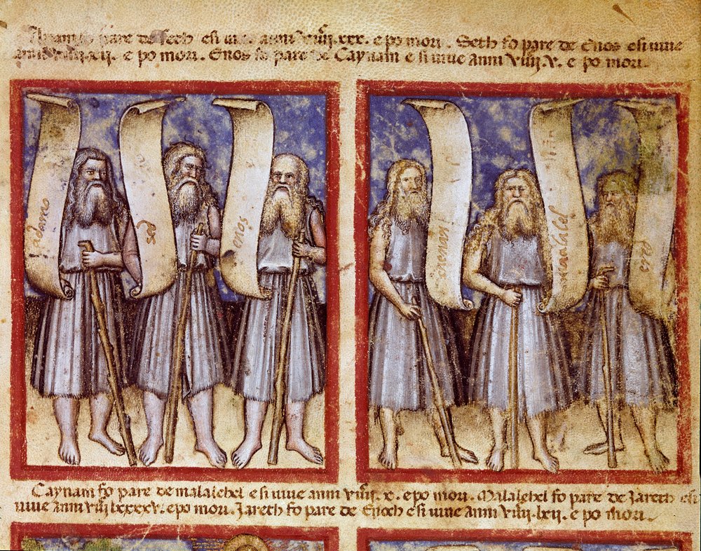 Adam's genealogy is followed by Seth, Enoch, Kenan, Mahalalel and Jared ...