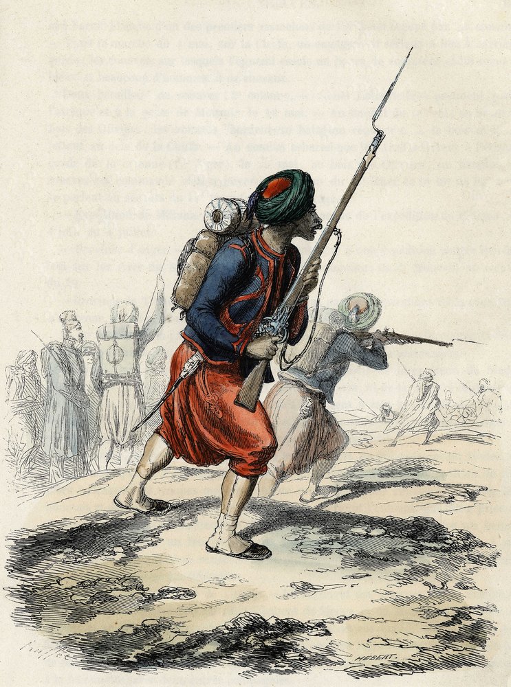 Battalion of Zouaves of the French Army, composed of natives, formed by ...