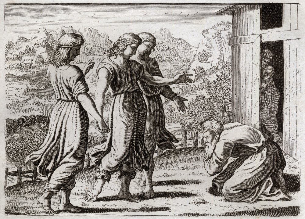 Bible of Royaumont, Old Testament: Sarah Conceives Isaac. Abraham ...