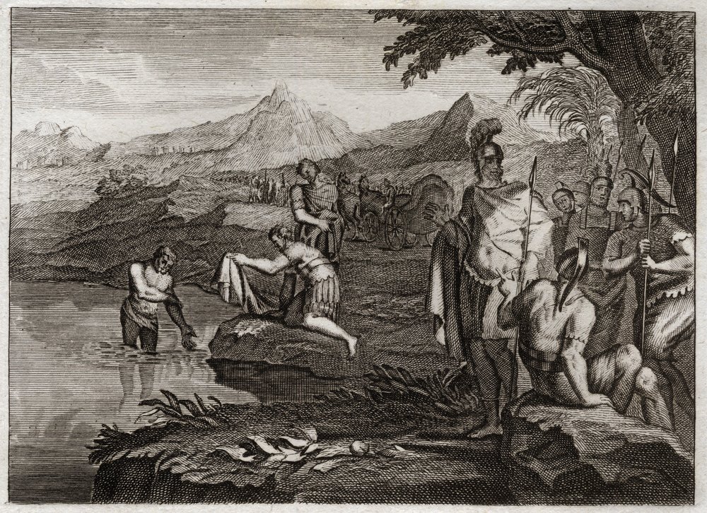 Bible of Royaumont, Old Testament: War of Naaman. Naaman, general of ...