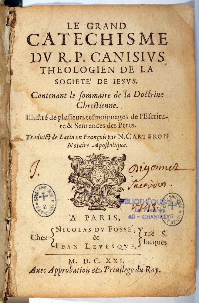Christian religion: Title page of the great catechism. Work by Pierre ...