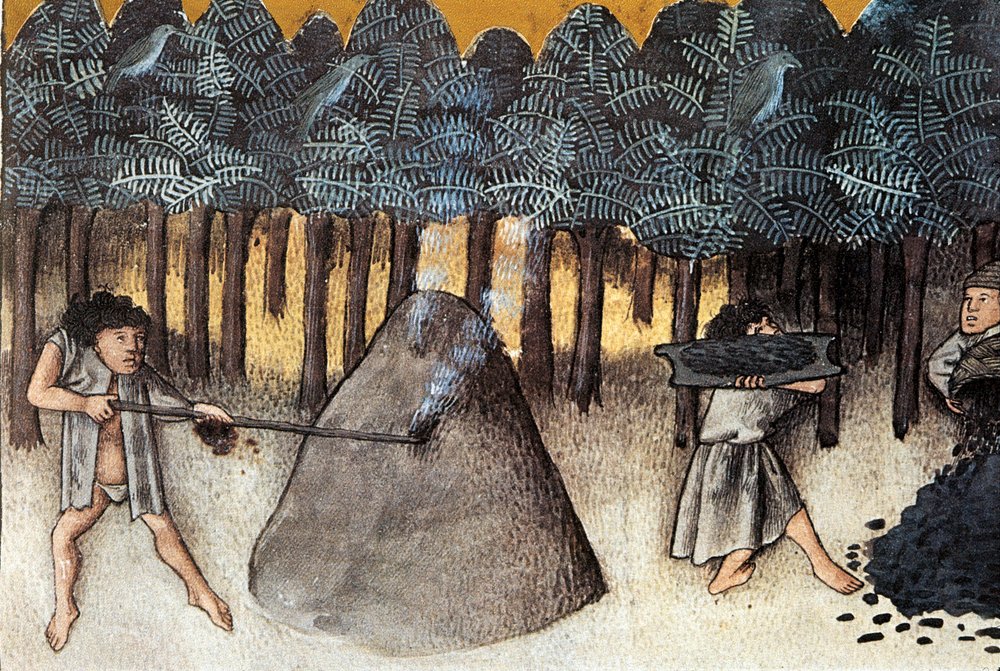 Coal Mining Miniature Taken From De Natura Rerum By Thomas De Cantimpre