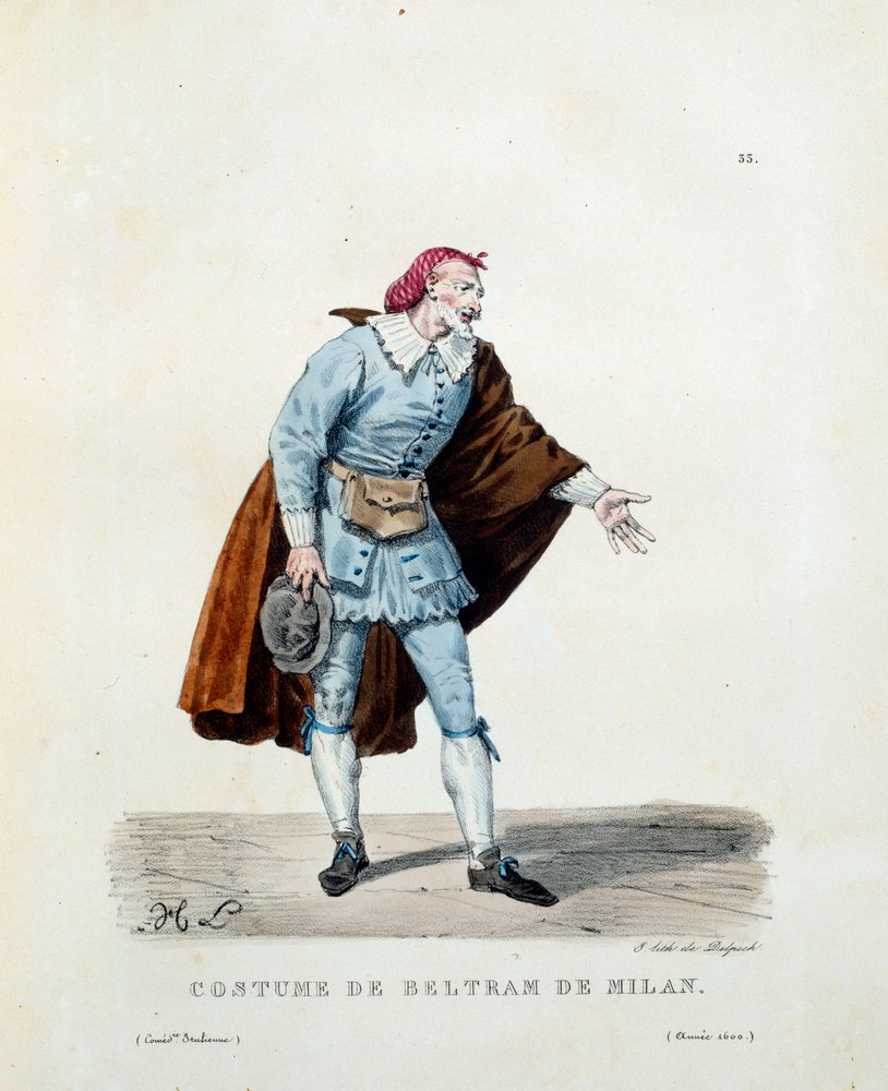 Costume of Niccolo Barbieri, known as Beltrame of Milan (died 1641) in ...