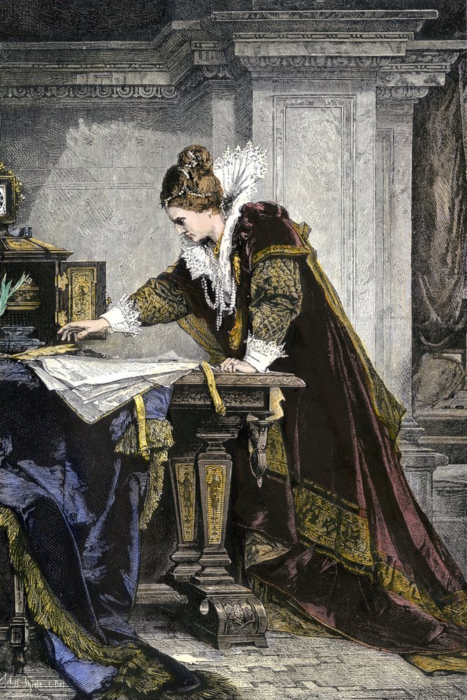 Elizabeth I of England Signing the Order of Execution of Mary Stuart