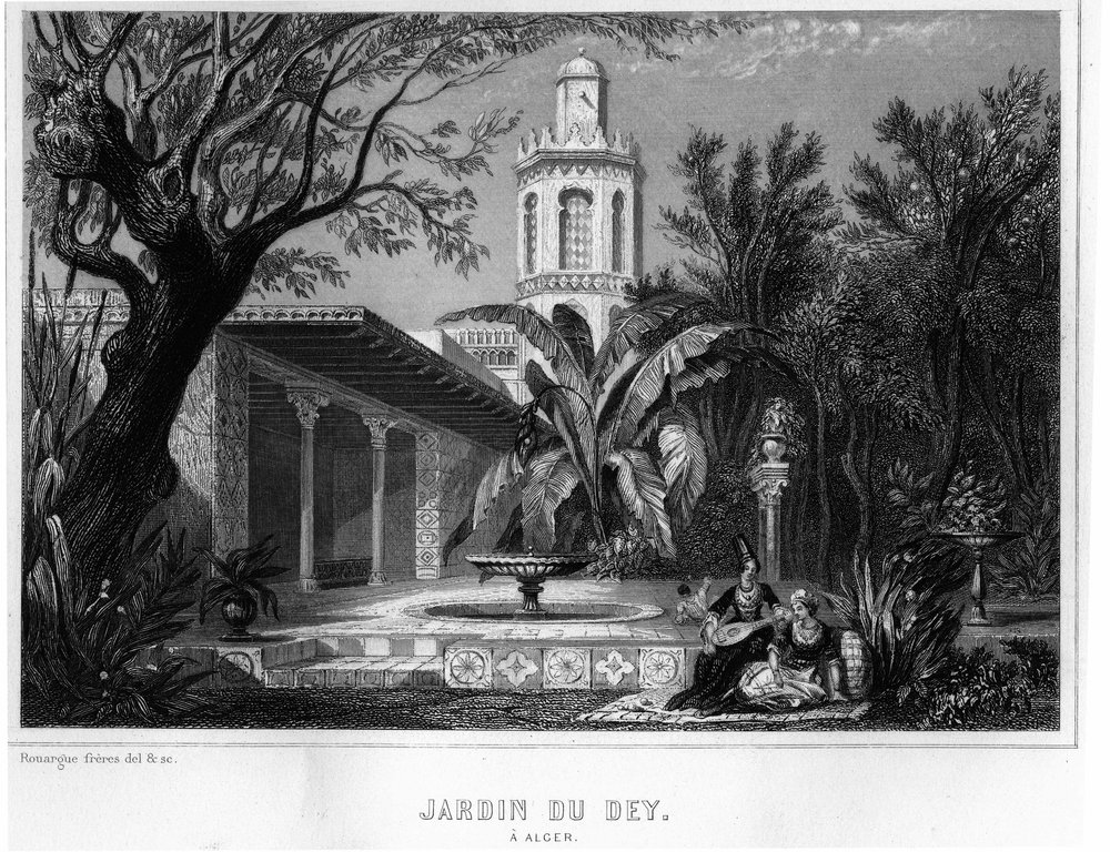 Jardin du dey in Algiers, located in the fortified precinct of the ...