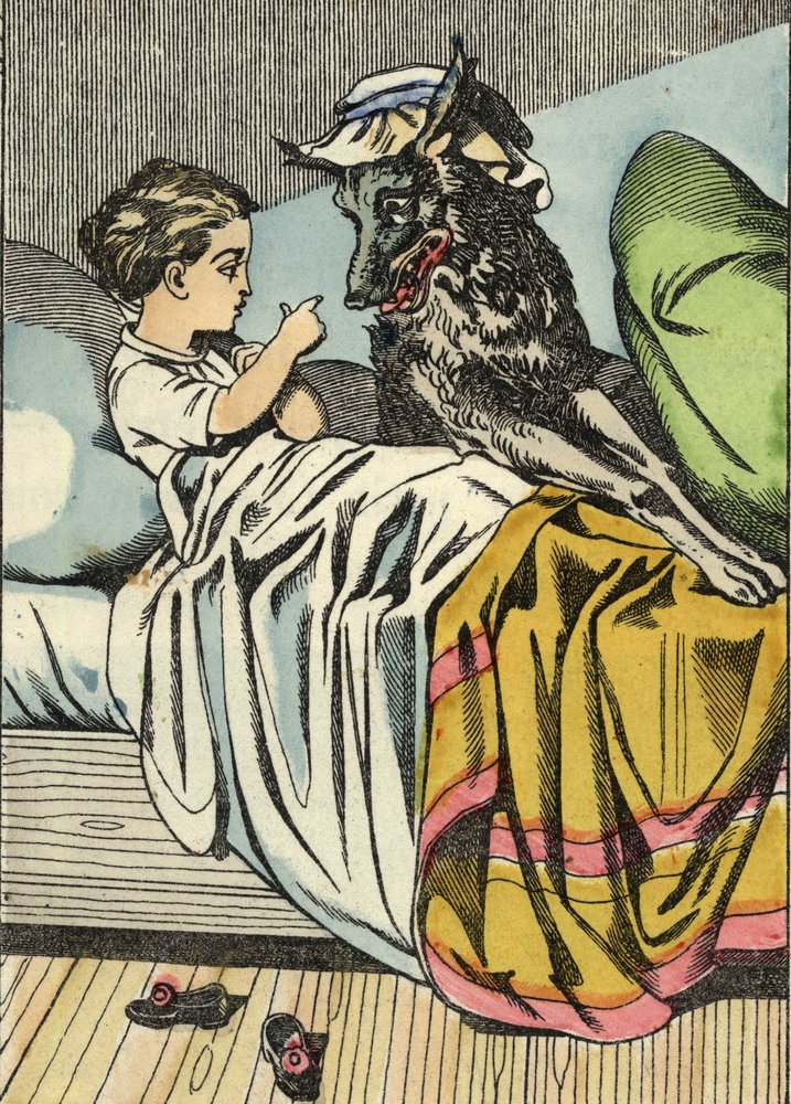 Little Red Riding Hood asks the Wolf, 'Grandma as you have big teeth ...