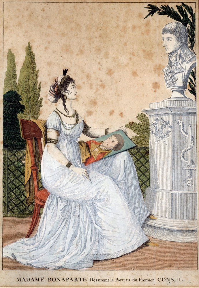 Madame Bonaparte drawing the portrait of First Consul Josephine de ...