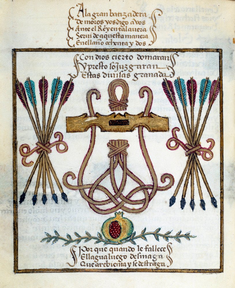 Motto of Catholic Kings. Emblem of Catholic Kings. Miniature in ...