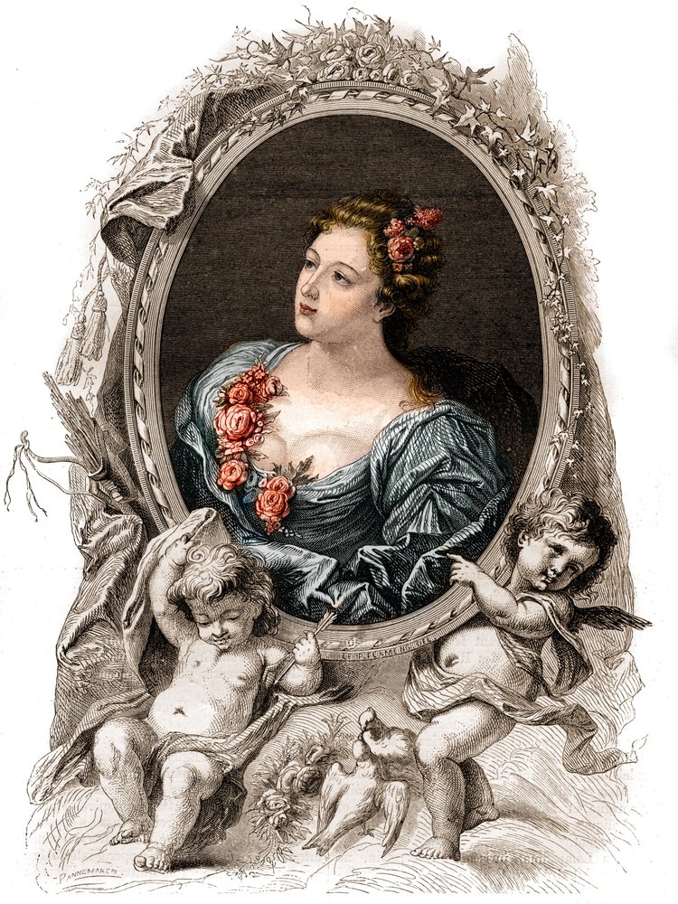 Portrait of Theophano, Byzantine Empress of the 10th Century. Engraving ...