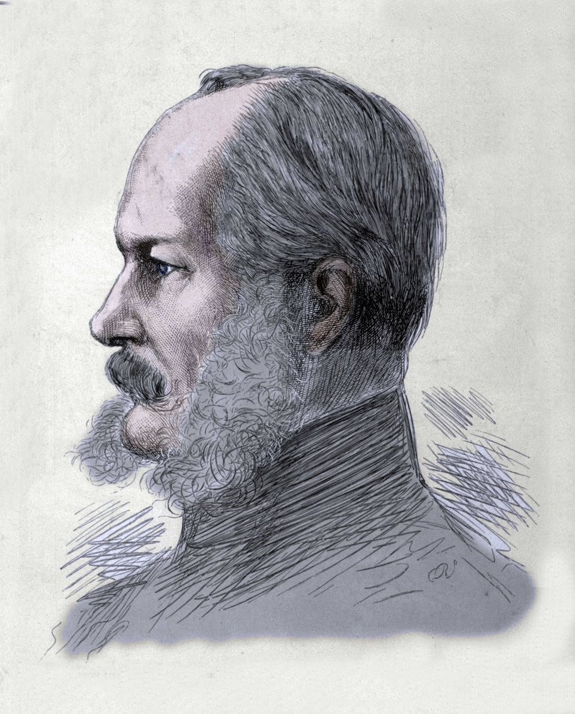 Portrait of William I, King of Prussia and Emperor of Germany. Engraving from the end of the ...