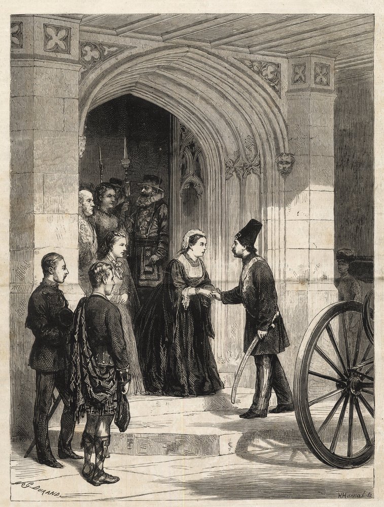 Queen Victoria Receiving the Shah of Persia at the Sovereign's Entrance ...
