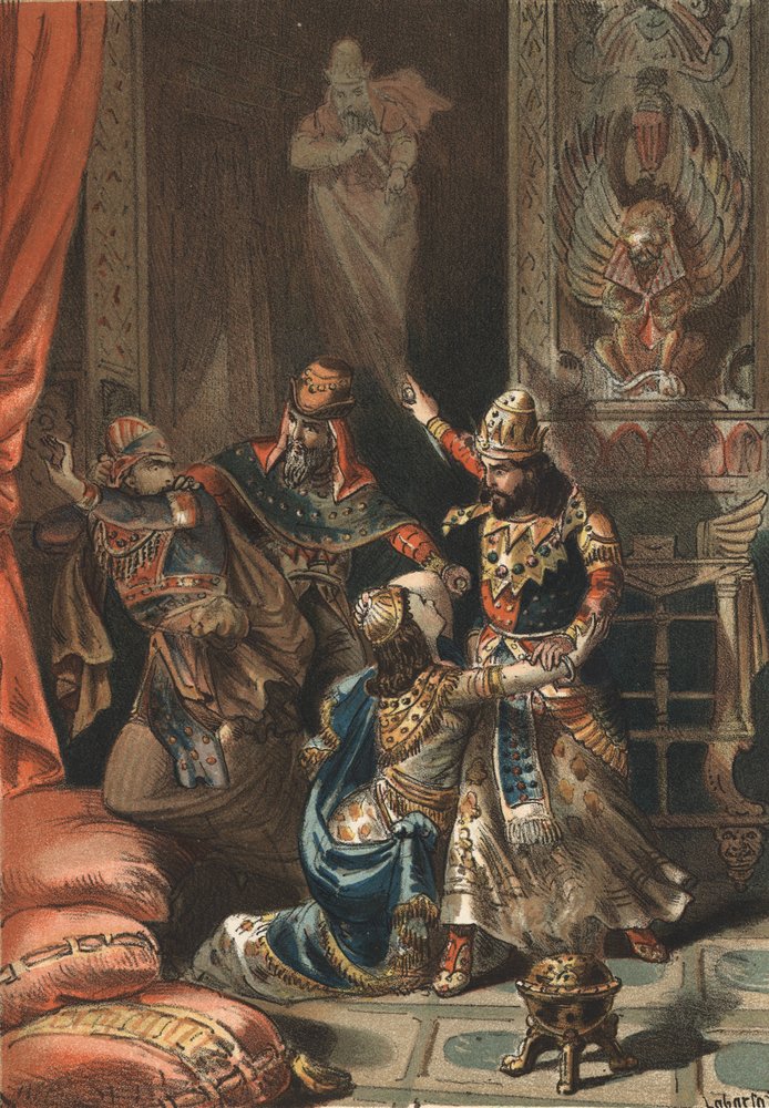 Semiramis, legendary queen of Assyria and Babylonia and her son Ninias