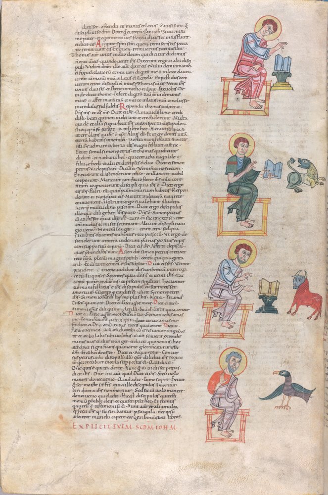 The Four Evangelists with Their Symbols: Matthew, Luke, Mark, John