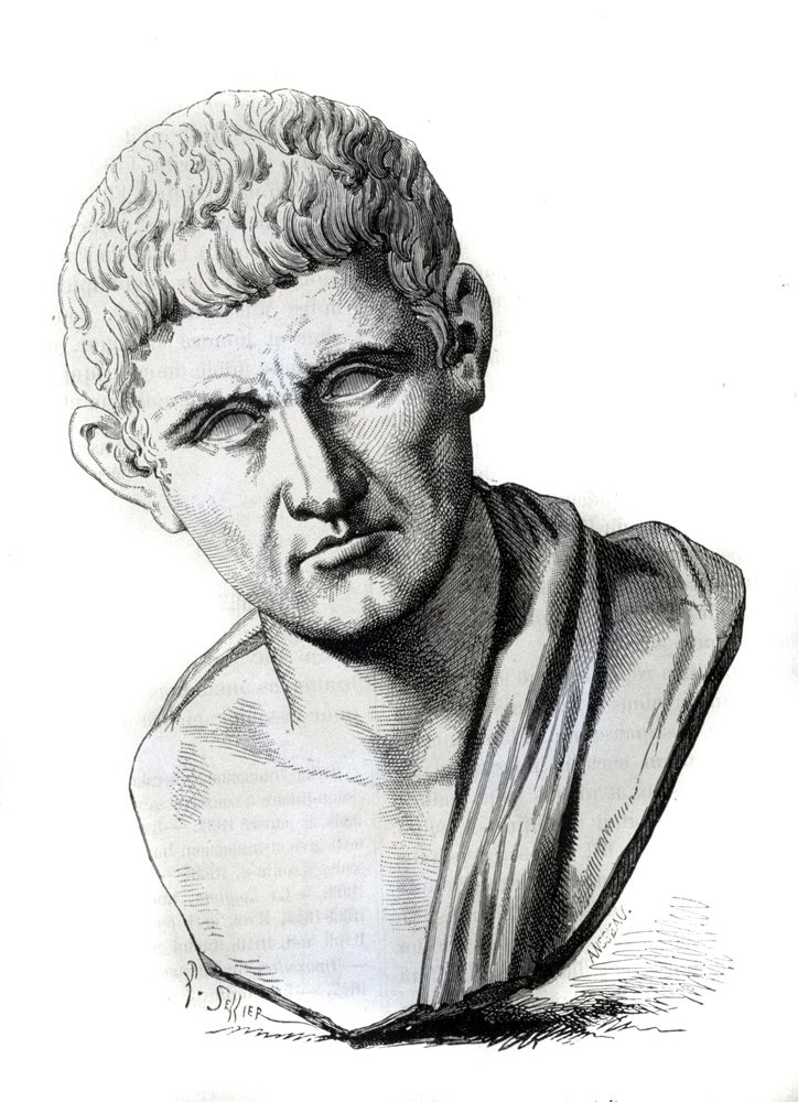 The philosopher Aristotle (384-322 BC) after a sculpture by Palazzo ...